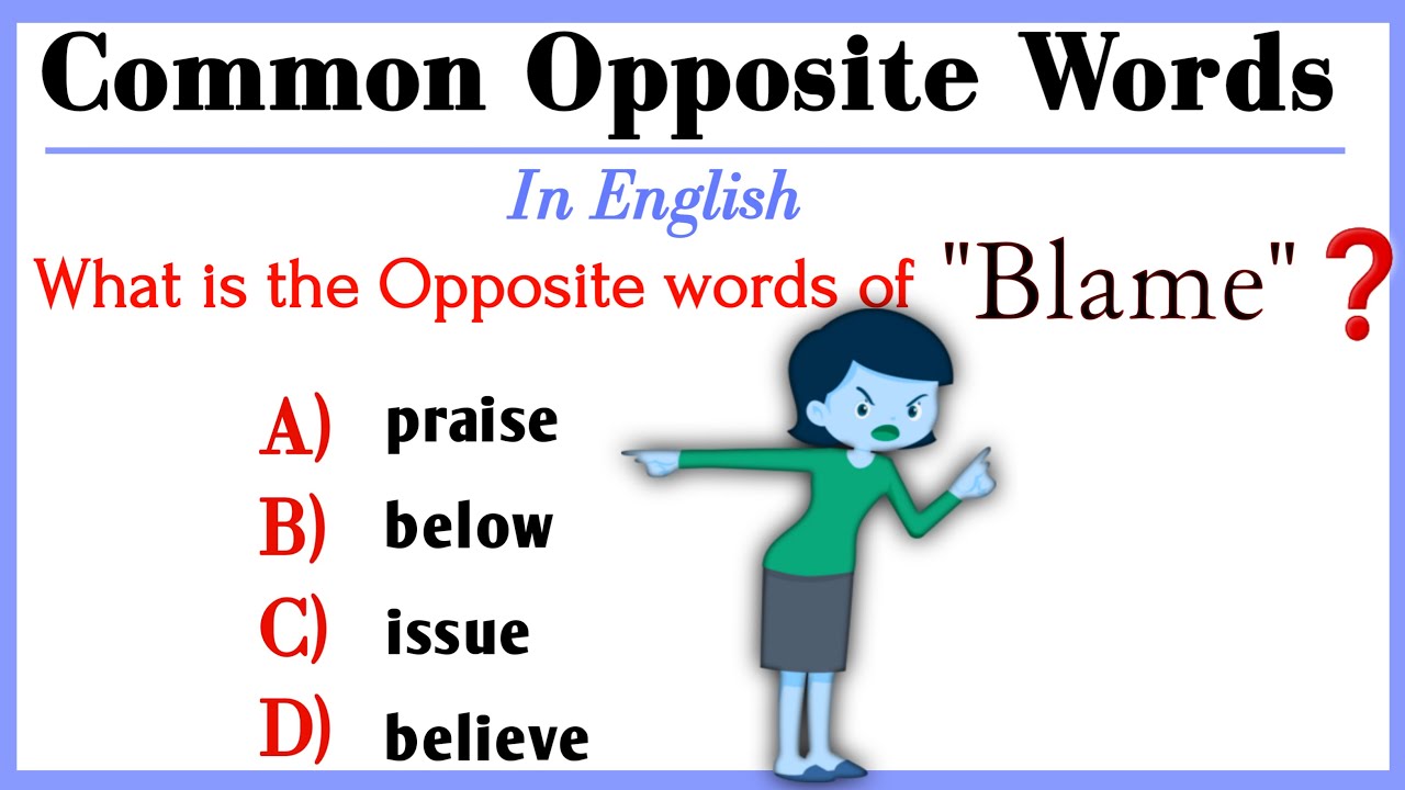 Opposite Words in English | Test Your English Vocabulary | Challenge ...