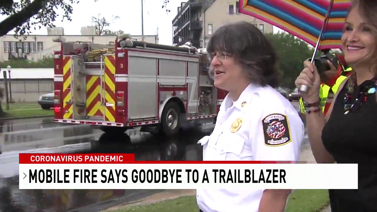 Mobile's first female firefighter receives surprise drive-by retirement ...