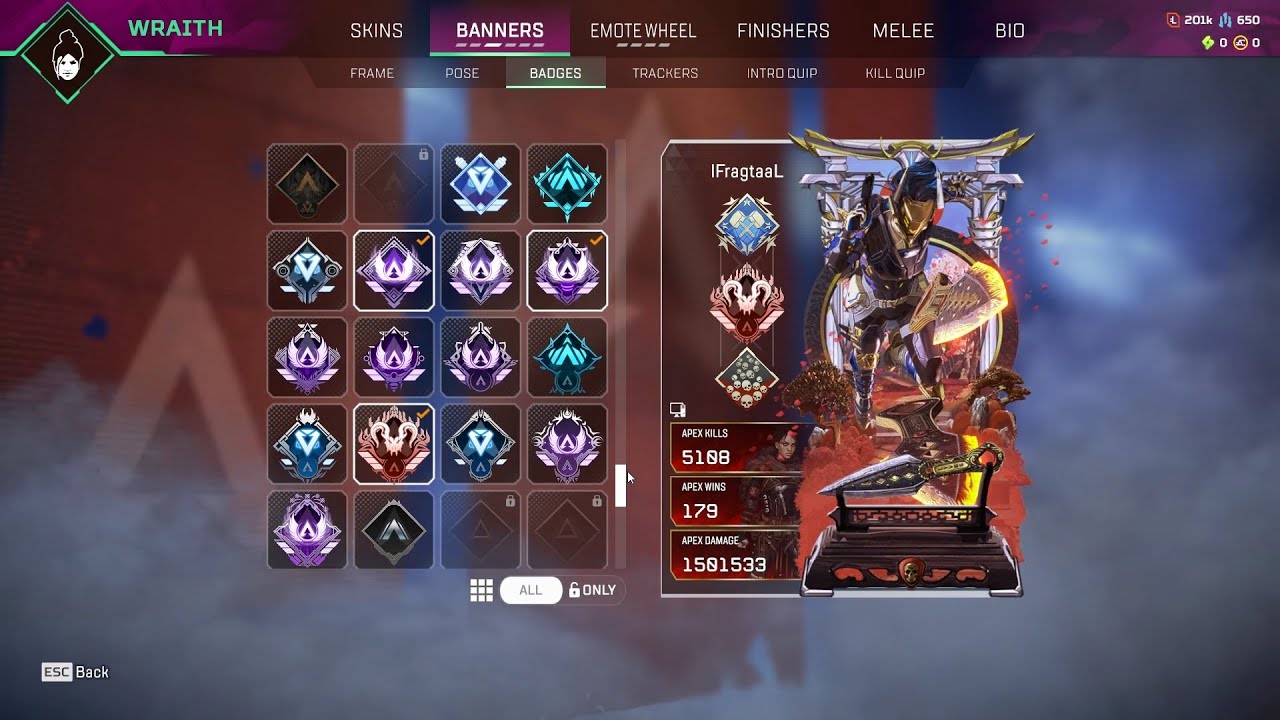 3 Heirloom+Prestige skin, Season 13 Predator,8x Master rank,377 ...