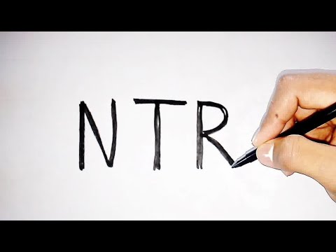 Amazing, How to draw NTR word to junior NTR Drawing very easy - YouTube
