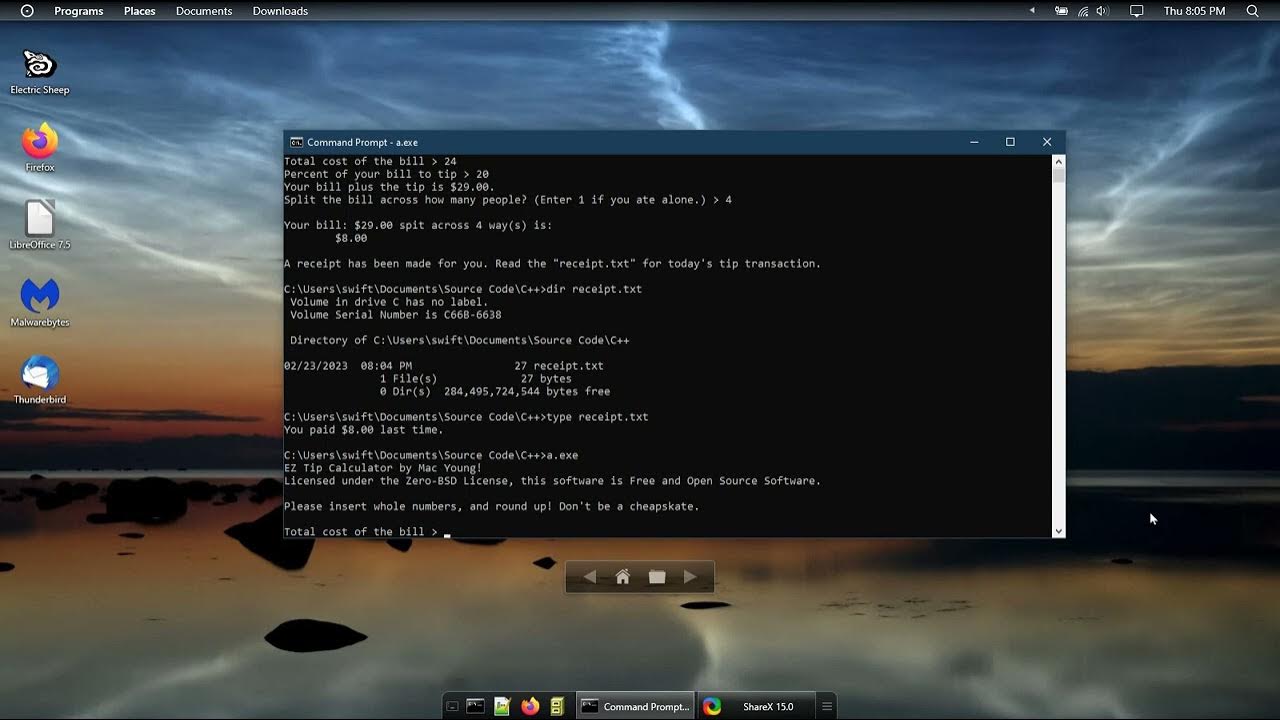 EZ Tip Calculator in C++ (Temporary filler) - YouTube