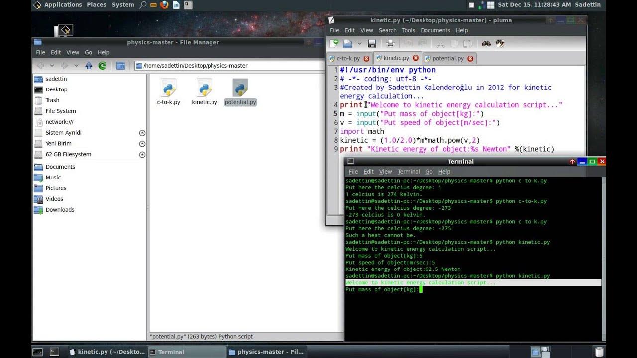 Python scripts about physics calculations... - YouTube
