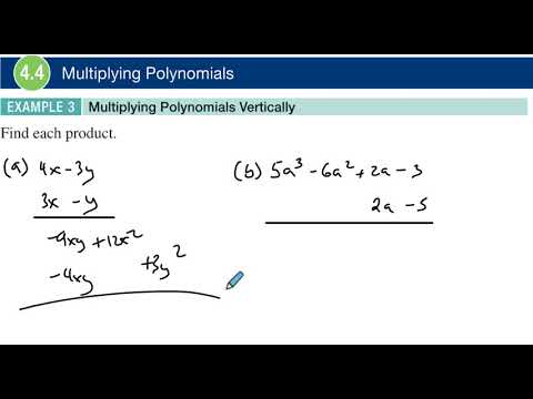 4.4 Example 3 Multiplying Polynomials Vertically - YouTube