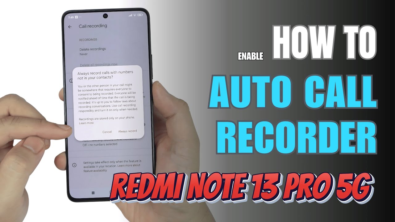 How to Enable Call Recorder on Xiaomi Redmi Note 13 Pro 5G - YouTube
