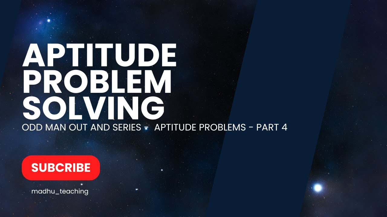 Odd Man Out and Series - Aptitude Problems - Part 4 @Madhu_Teaching - YouTube