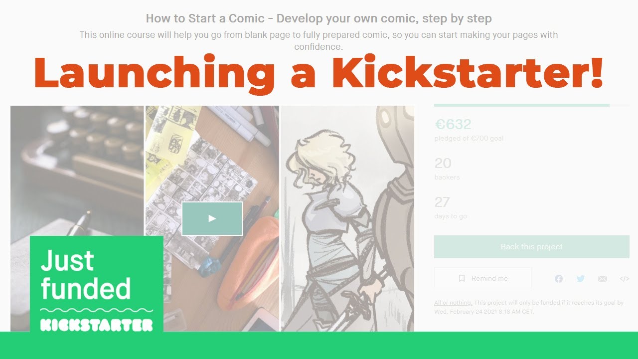 How to Start a Comic - Doing a Kickstarter for my course - YouTube