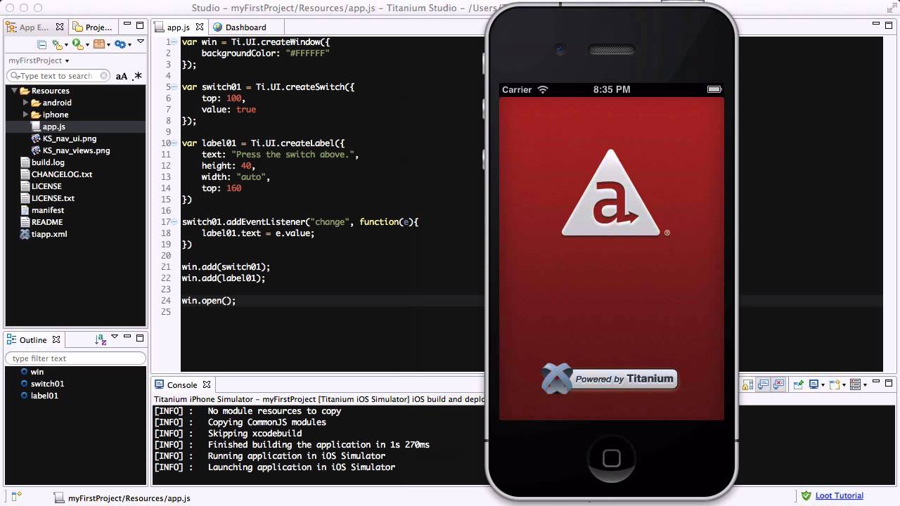 Titanium Studio - 22. Adding switches to your app - YouTube