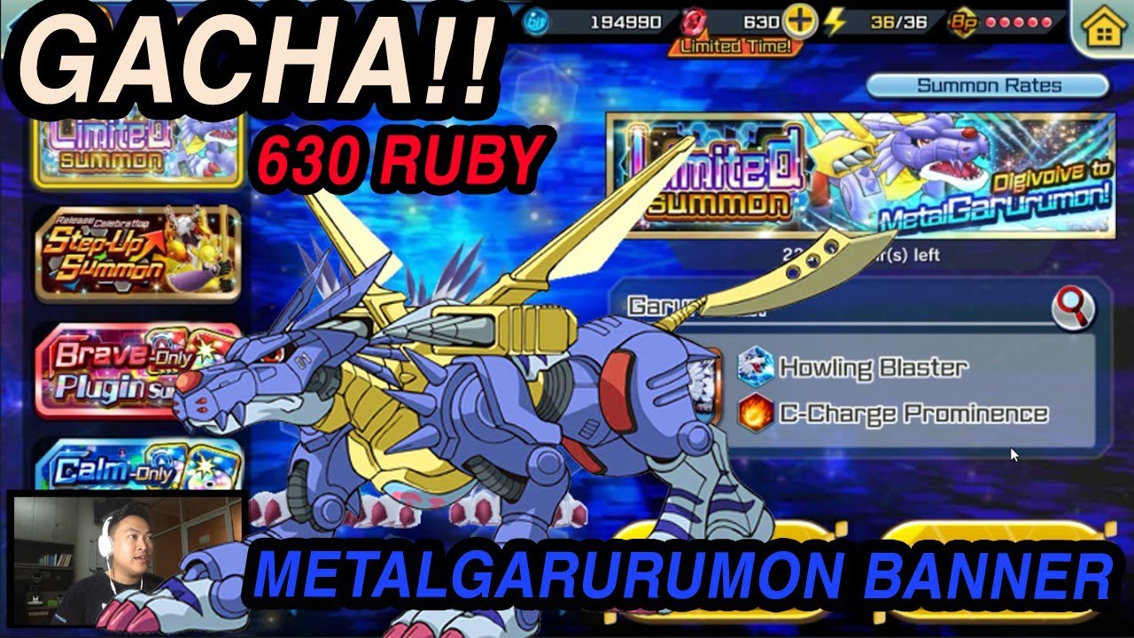 GACHA LIMITED SUMMON TO GET METALGARURUMON - Digimon ReArise - YouTube