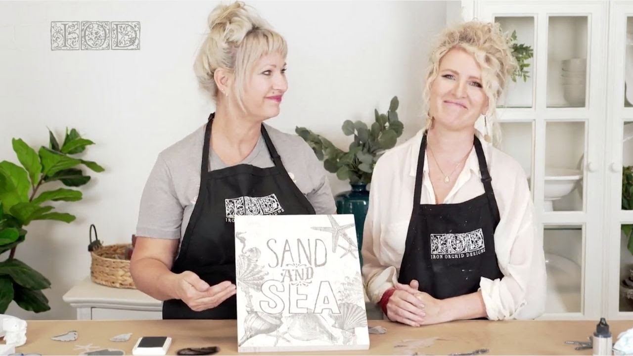How use IOD Stamps + How to Make an Easy DIY Beach Sign - YouTube