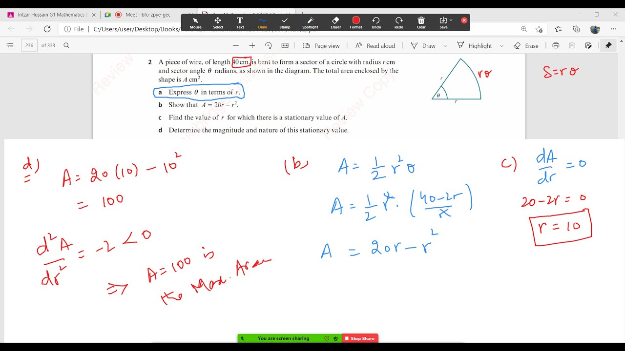 || Practical Maximum and Minimum Problems-A Level Pure Maths 1 ...