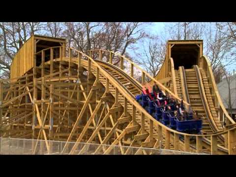 'Wooden Warrior' roller coaster 2011 TV commercial Quassy Amusement ...