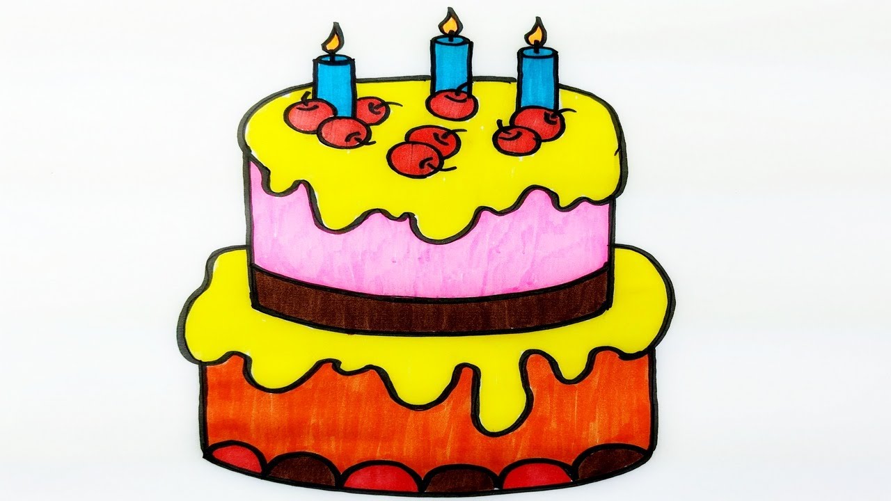 How To Draw Cherry Cake. Easy. Step by Step. Drawing For Kids. Як ...