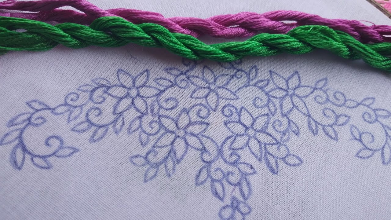 Hand Embroidery with silk thread / Easy & Very beautiful embroidery ...