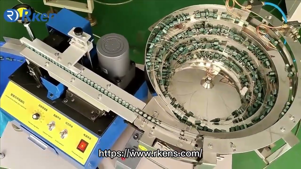 Adjustable length 3-10mm dia Auto Capacitor leg trimming machine - YouTube