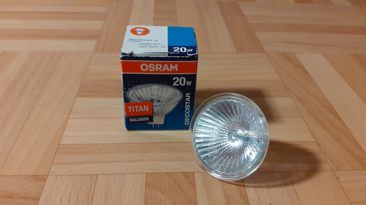 Lampe OSRAM Decostar 20W 12v GU5.3 (lampe halogène neuve) - YouTube