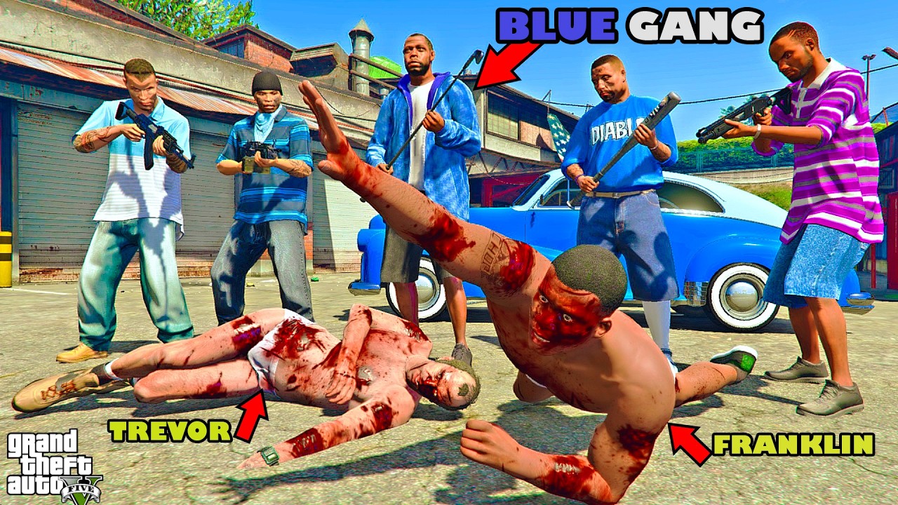 BLUE GANG Caught FRANKLIN and Trevor in GTA 5 - YouTube