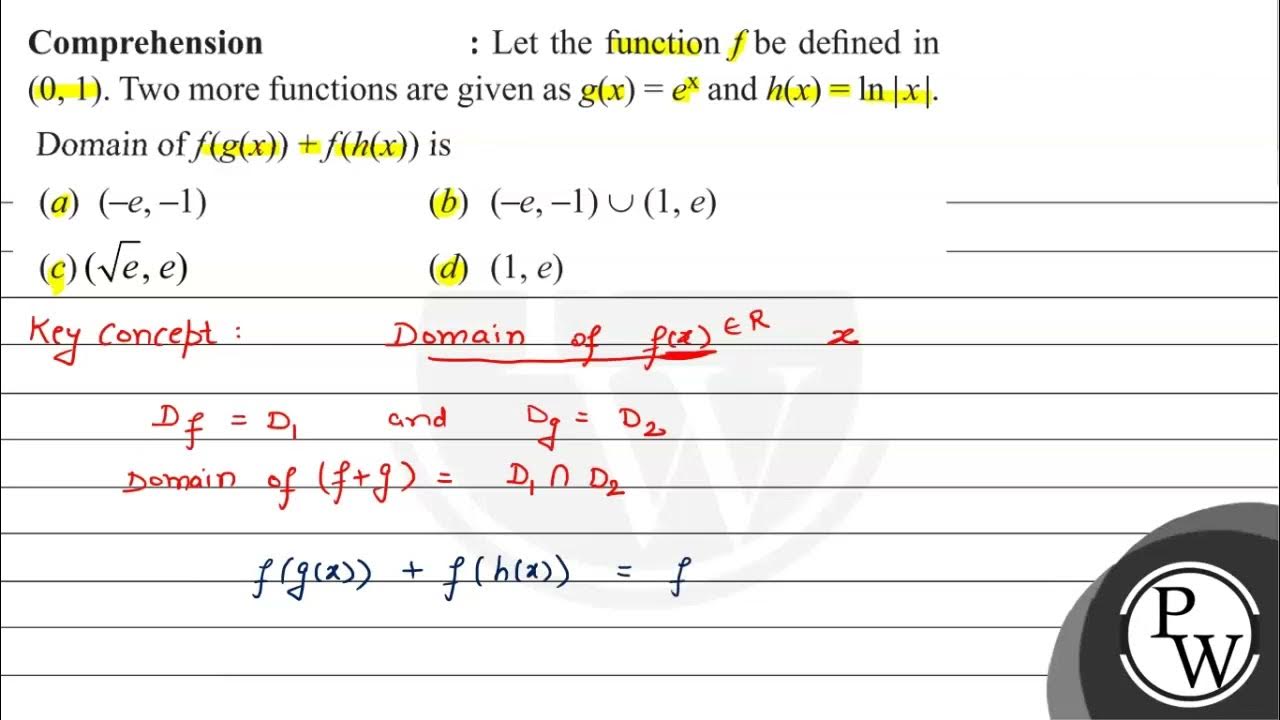 begin{array}{ll}\text { Comprehension } & \text { Let the function } f \text { be defined in ...