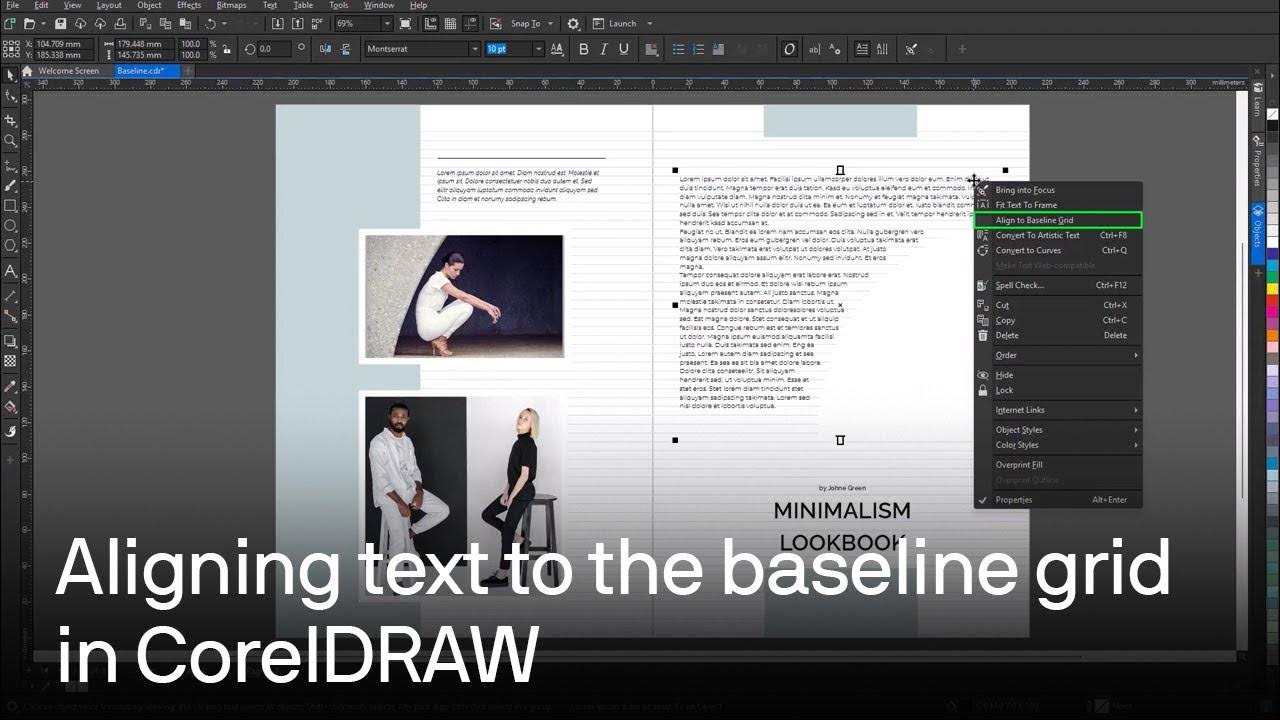 How to align text with the baseline grid in CorelDRAW | Clean layouts for multi-page documents ...
