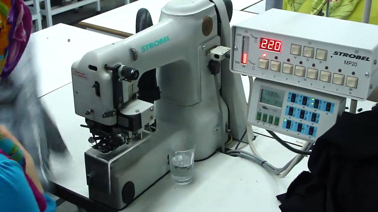 Single thread Blindstitch spot tacking machine Strober 560_21 - YouTube