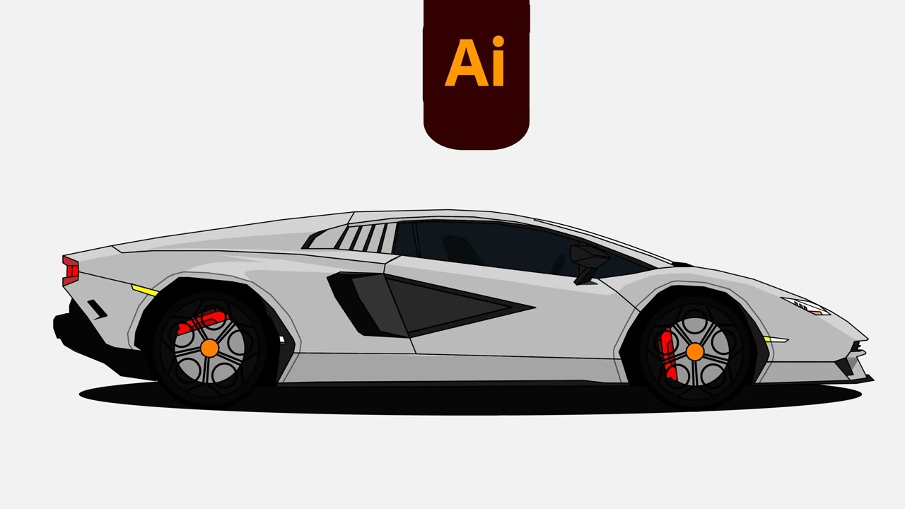 Lamborghini Countach In Illustrator - How to draw Vector Car ...