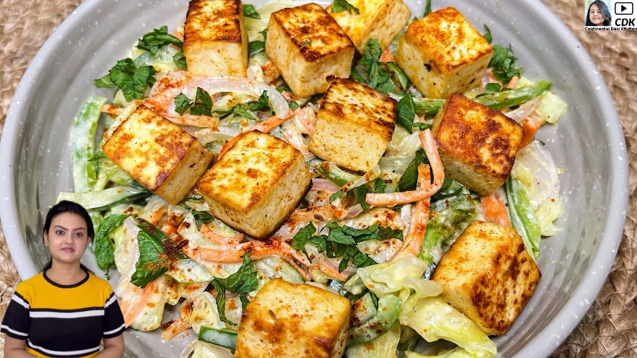 High Protein Paneer Salad Recipe | Healthy Paneer Salad for Weight Loss | Low Carb Salad Recipe ...