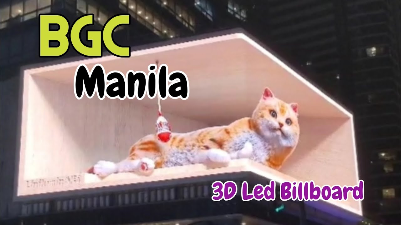 Giant 3D Led Billboard in BGC at night #philippines #manila - YouTube