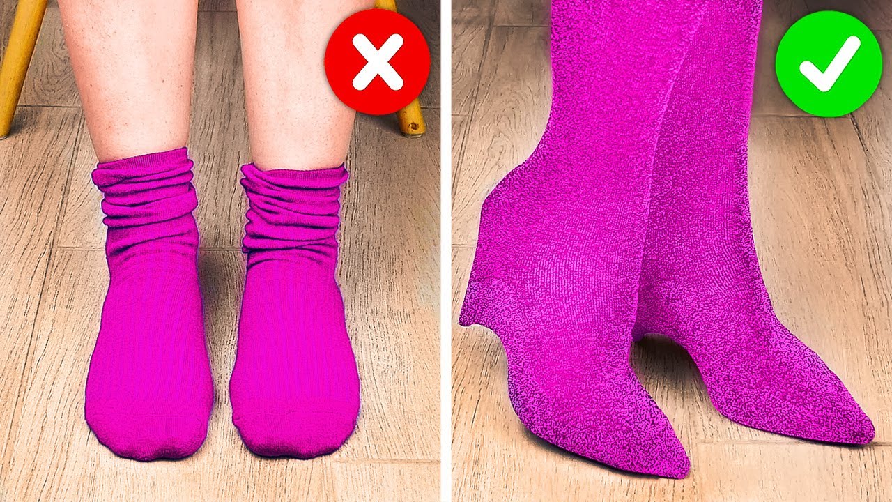 SMART LIFE HACKS WITH SOCKS || WEIRD HACKS WITH OLD SOCKS - YouTube