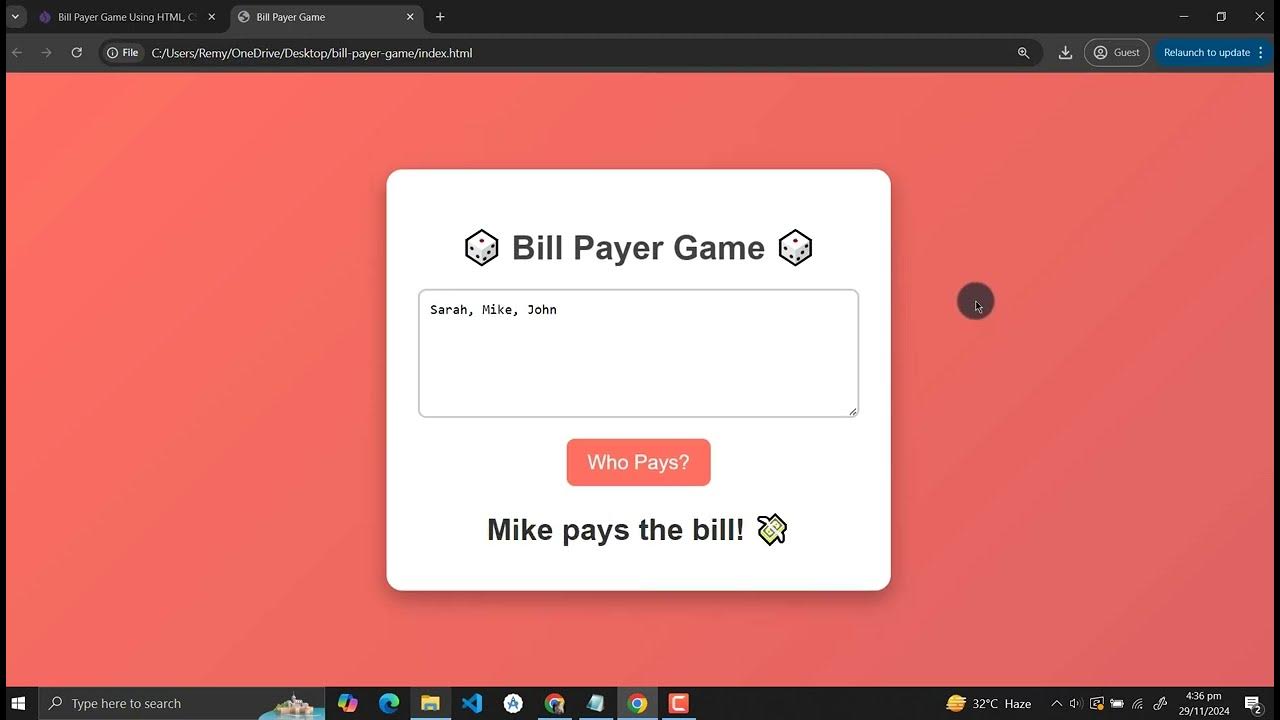 Bill Payer Game Using HTML, CSS and JavaScript with Source Code - YouTube