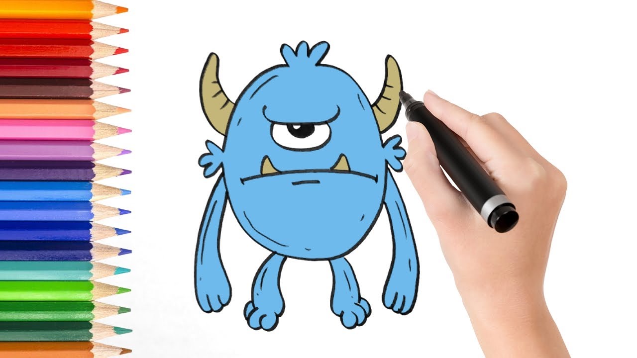 How to draw cartoon cyclops - YouTube