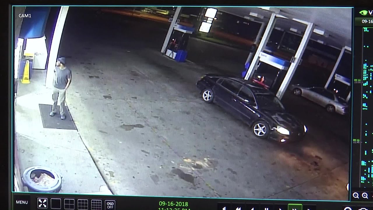 Gas pump erupts into flames after driver backs into it - YouTube