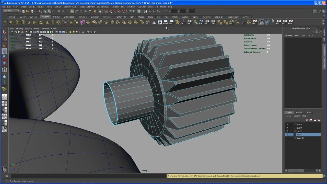 Modeling Tutorial In Maya Rolex Daytona Watch Part 23 The Knob