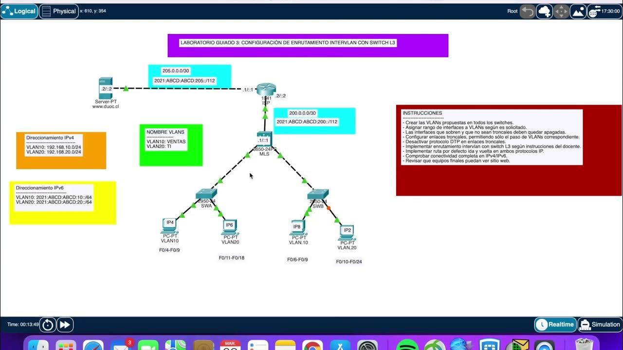Configuración de intervlan con MLS - rutas por defecto con IPV4 - IPV6 - YouTube