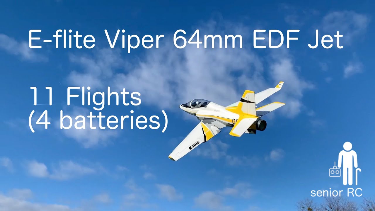 E-flite Viper 64mm EDF Jet - 11 Flights (4 batteries) - YouTube