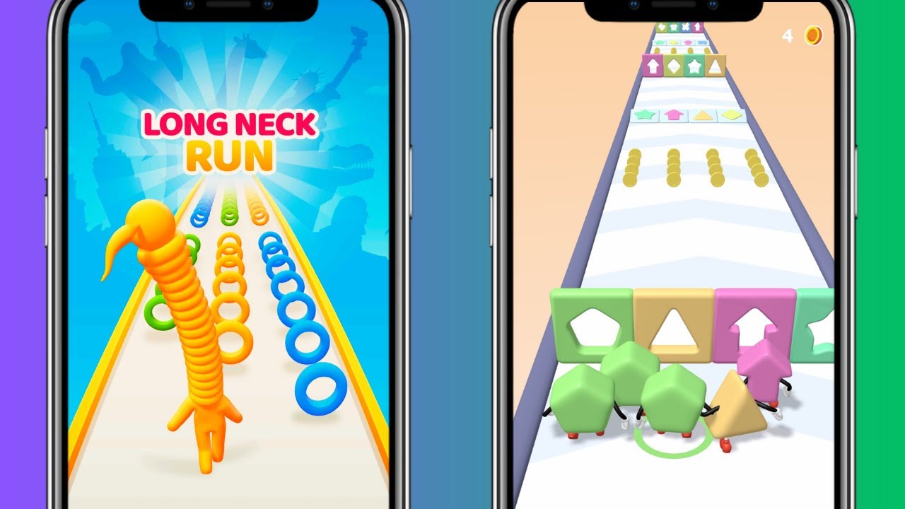 Satisfying run mobile game | Long Neck Run vs Shape Run - YouTube