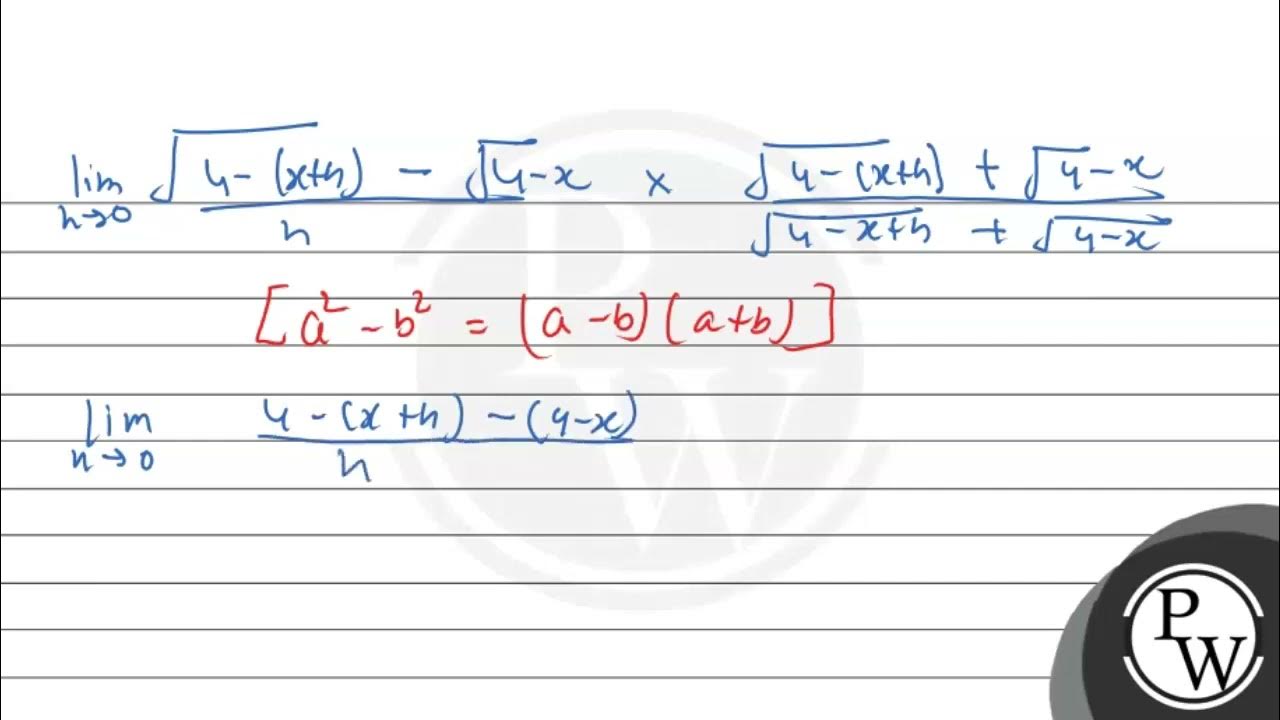 Find the derivatives from first principle : \[ \sqrt{4-x} \] - YouTube