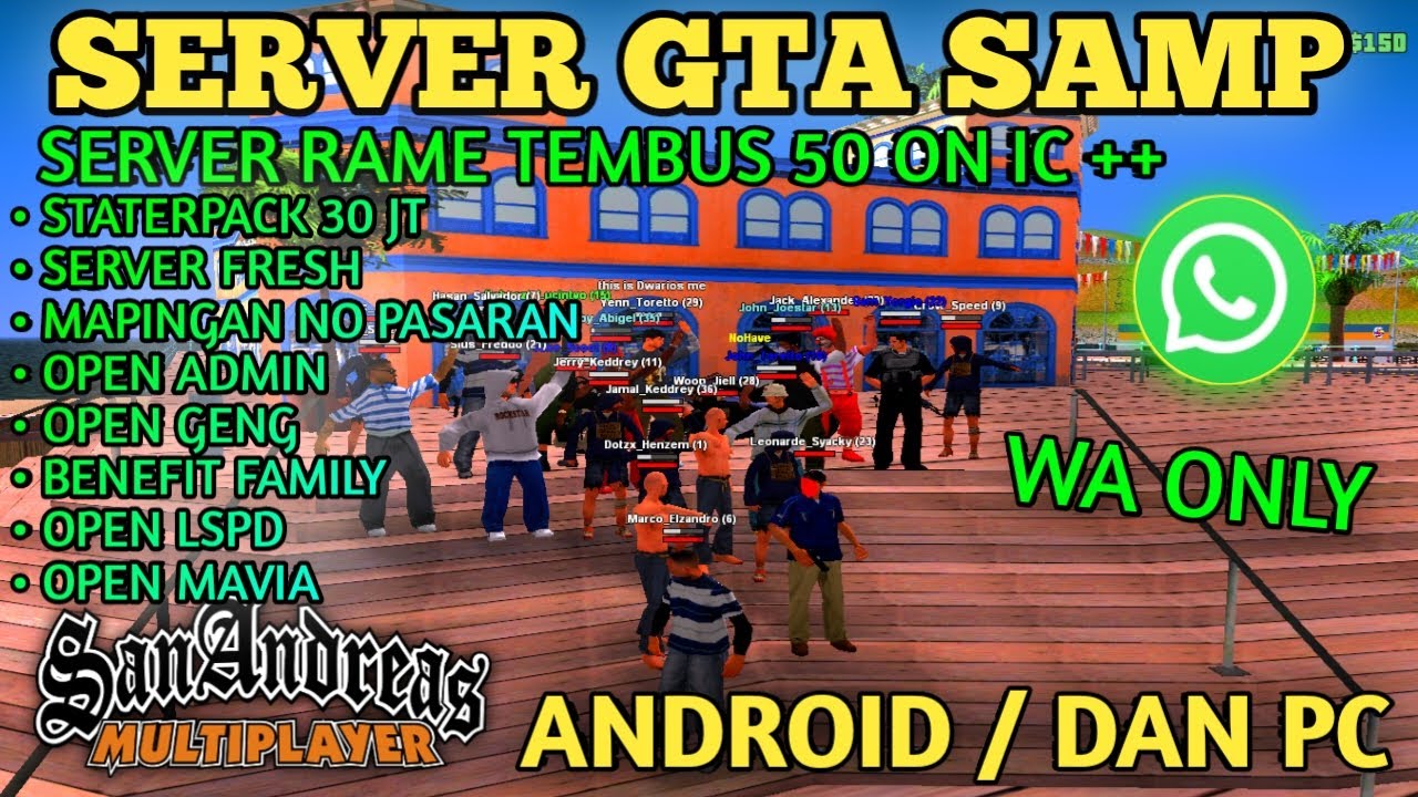 SERVER GTA SAMP WA ONLY !! SERVER GTA SAMP ROLEPLAY INDONESIA - YouTube