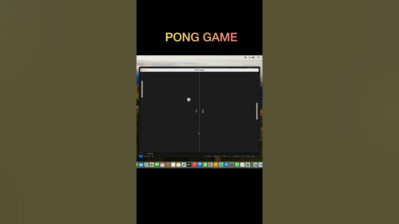 Pong Game in VS Code using python #pythongame #learnpython #games # ...