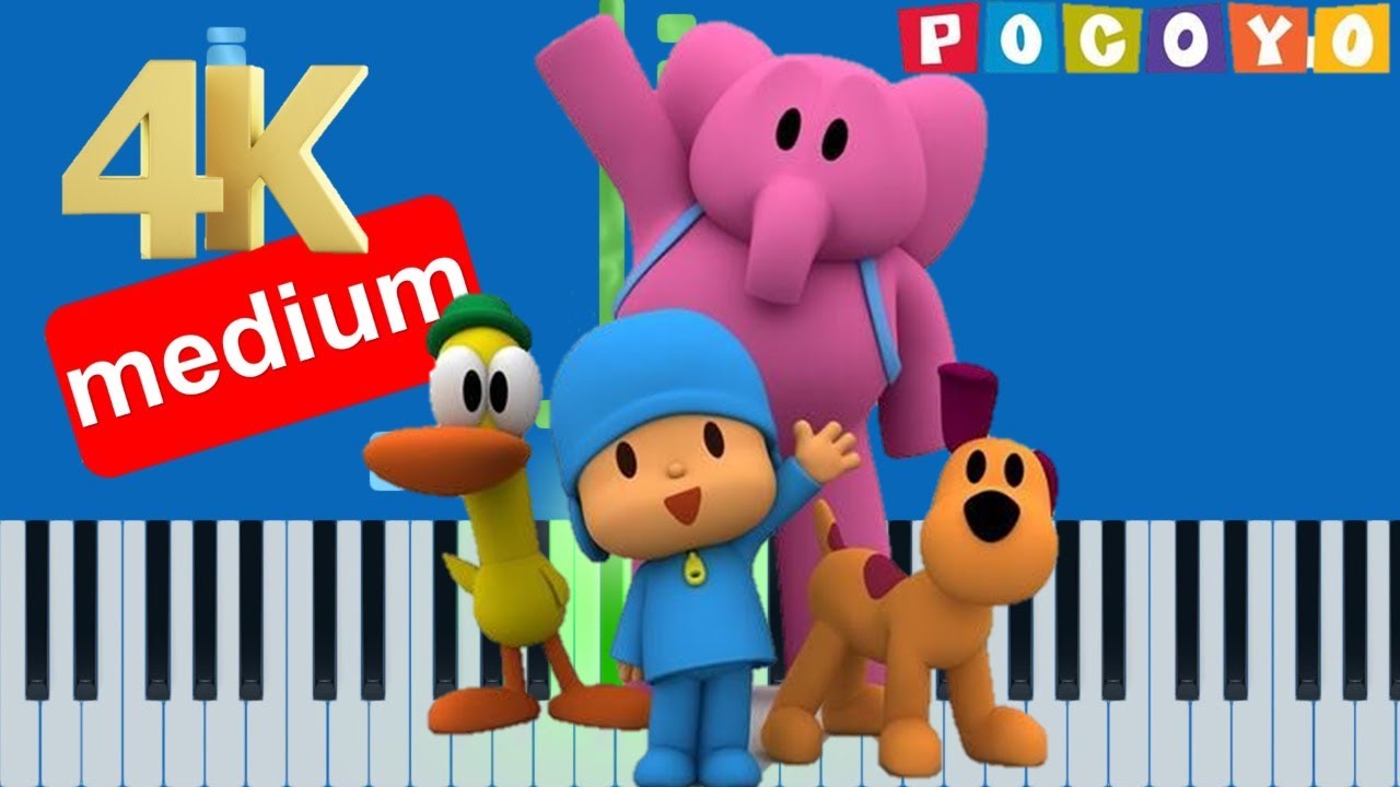 Pocoyo Theme Song (Slow Medium) Piano Tutorial 4K - YouTube