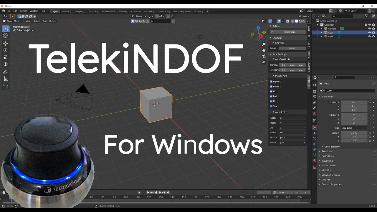 TelekiNDOF - Blender addon to move object with a NDOF mouse (Windows ...