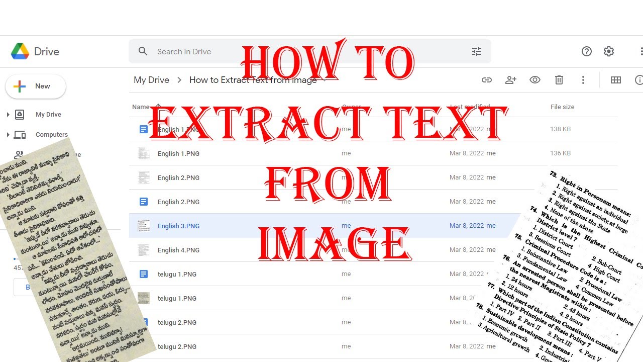 How to Extract Text from image English and Telugu - YouTube