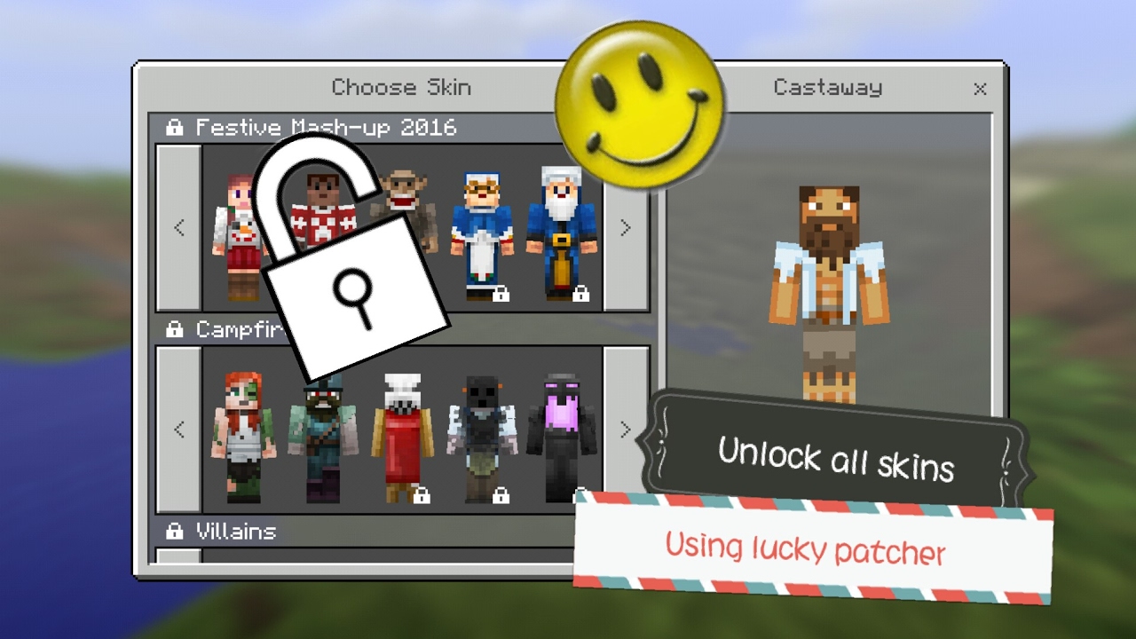 Minecraft pe how to unlock skins without paying money - YouTube