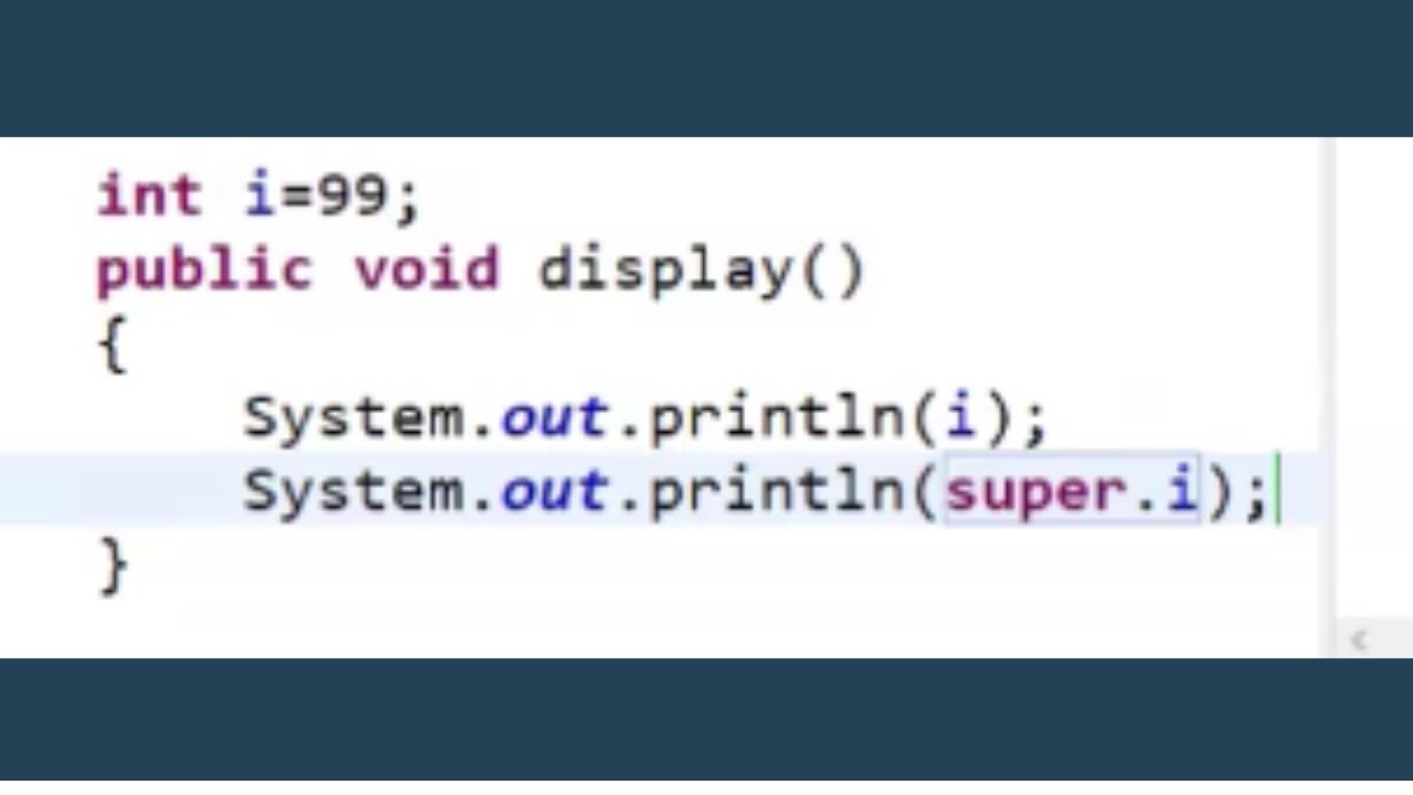 What is the use of SUPER KEYWORD in Java - YouTube
