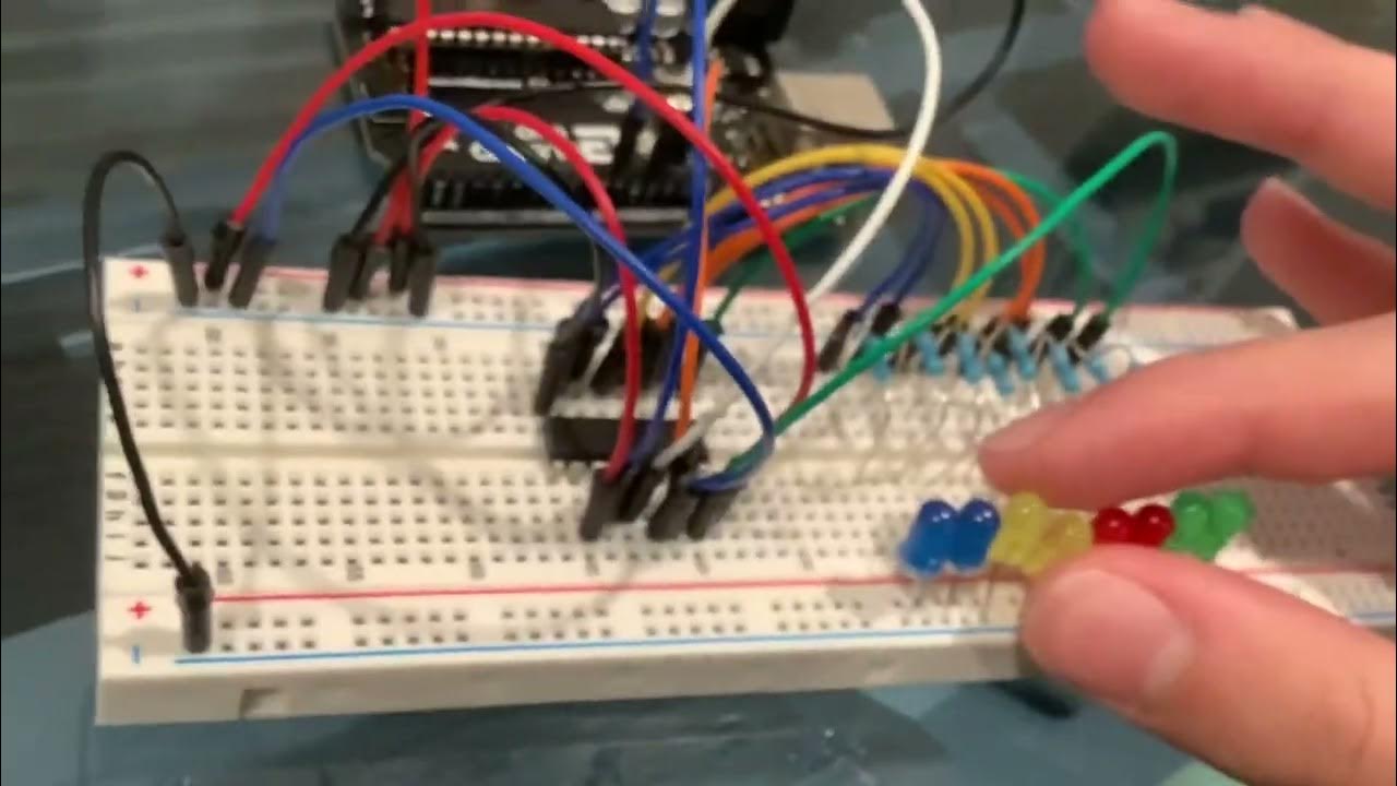 Elegoo Uno R3 Super Starter Kit Lesson 16 Eight Led With 74hc595 Youtube