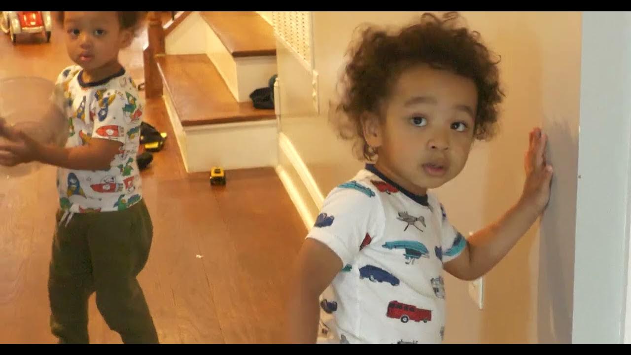 2 Year old Jayden and Logan in Newly built home with big Sister Kim ...
