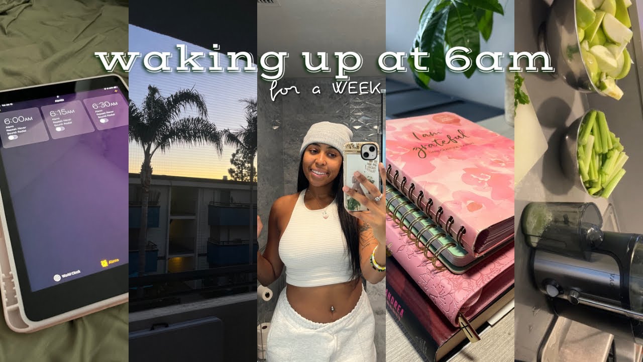 waking up at 6am for a WEEK ° ⋆.ೃ࿔*:･ - YouTube