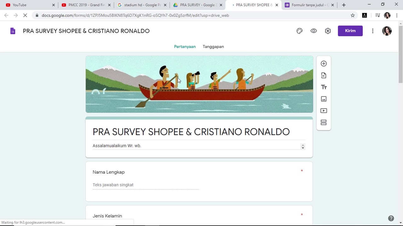CARA MEMBUAT KUESIONER DI GOOGLE FORM - YouTube