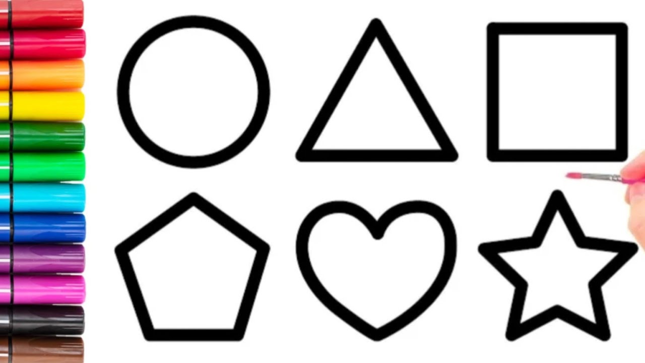 Drawing Shapes for Kids and Toddlers:Circle,Traingle,Square,Heart,Star ...