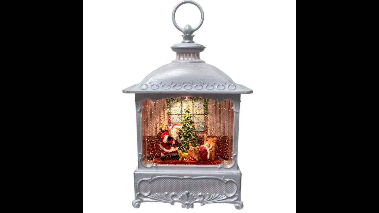 Water Lantern White Rectangle Santa Sleep - www.christmascomplete.com ...