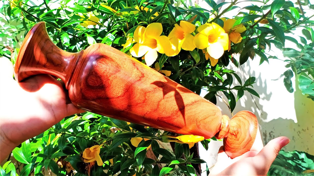 Woodturning - Turning a fence post into a beautiful vase (home decor) I ...