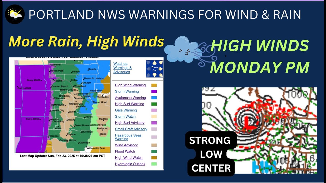 Portland, Possible Wind Storm Monday PM Hours - YouTube